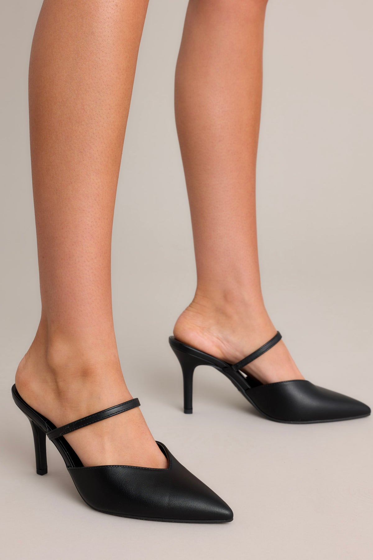 Black Pointed Toe Kitten Heels - All Heels | Red Dress