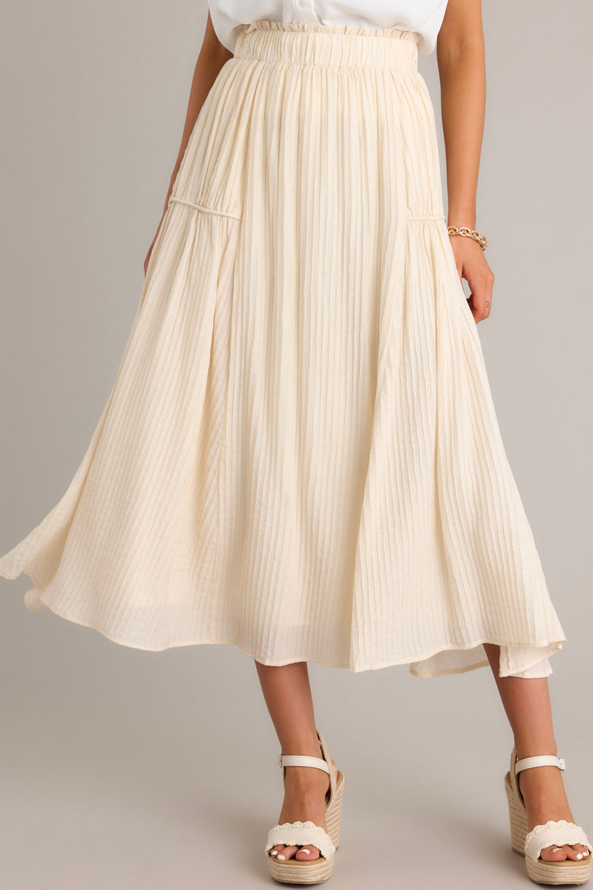 Flowing Beige Maxi Skirt - All Skirts | Red Dress