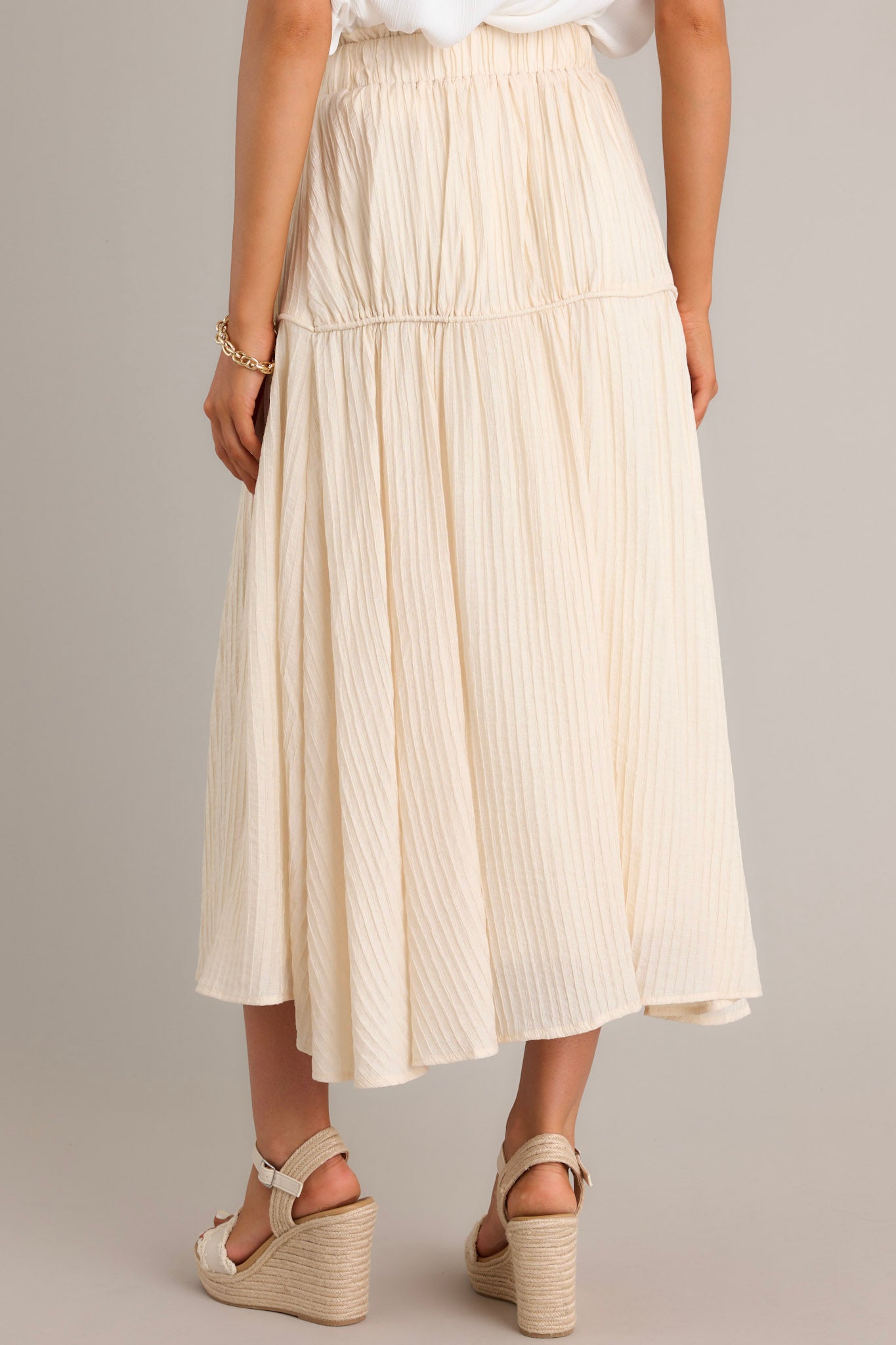 Flowing Beige Maxi Skirt - All Skirts | Red Dress