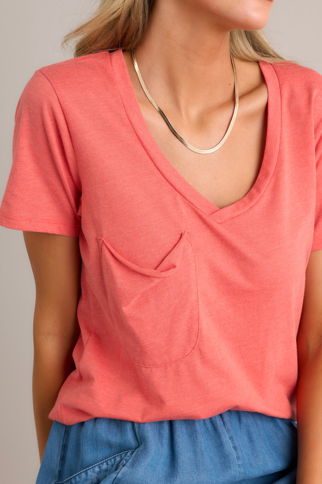 Women's Tees - Cute & Comfy Pocket Tees | Red Dress