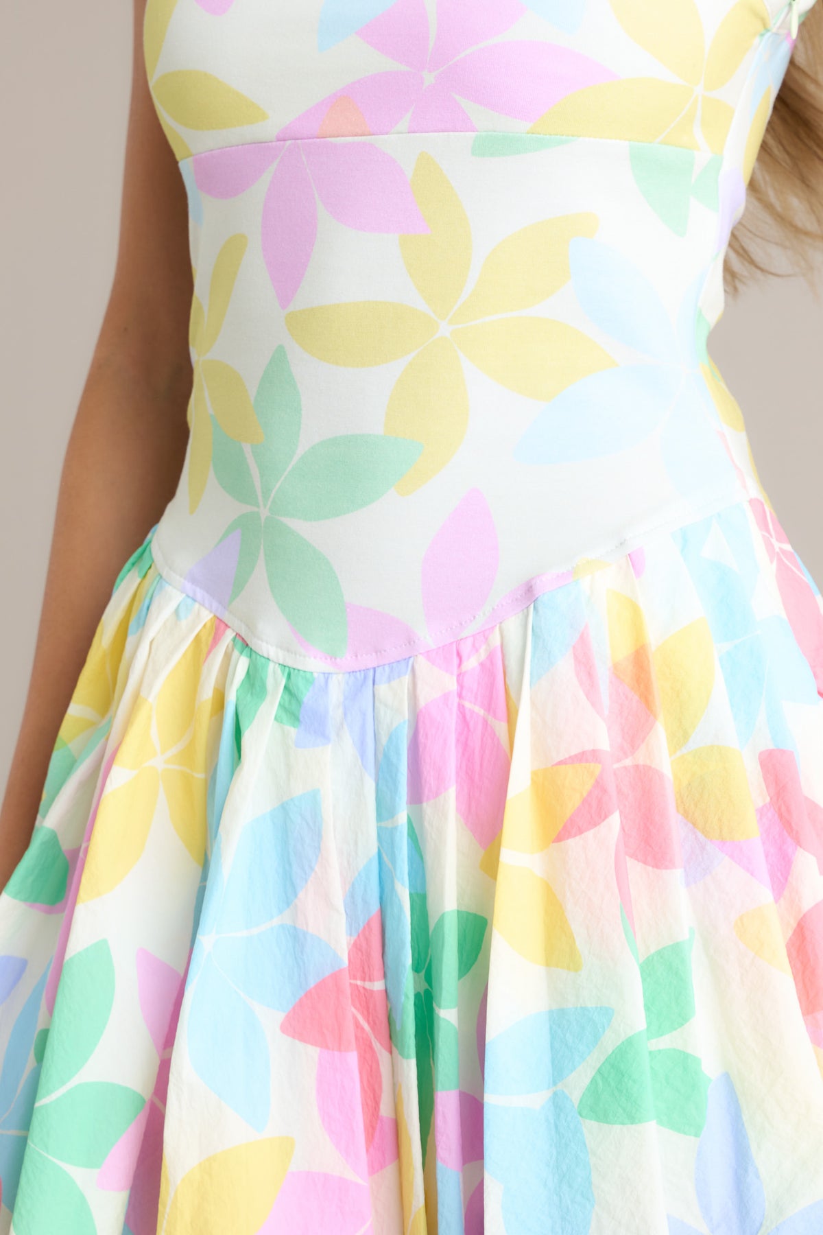 Pastel Floral Print Pleated Tennis Dress - Athleisure | Red Dress