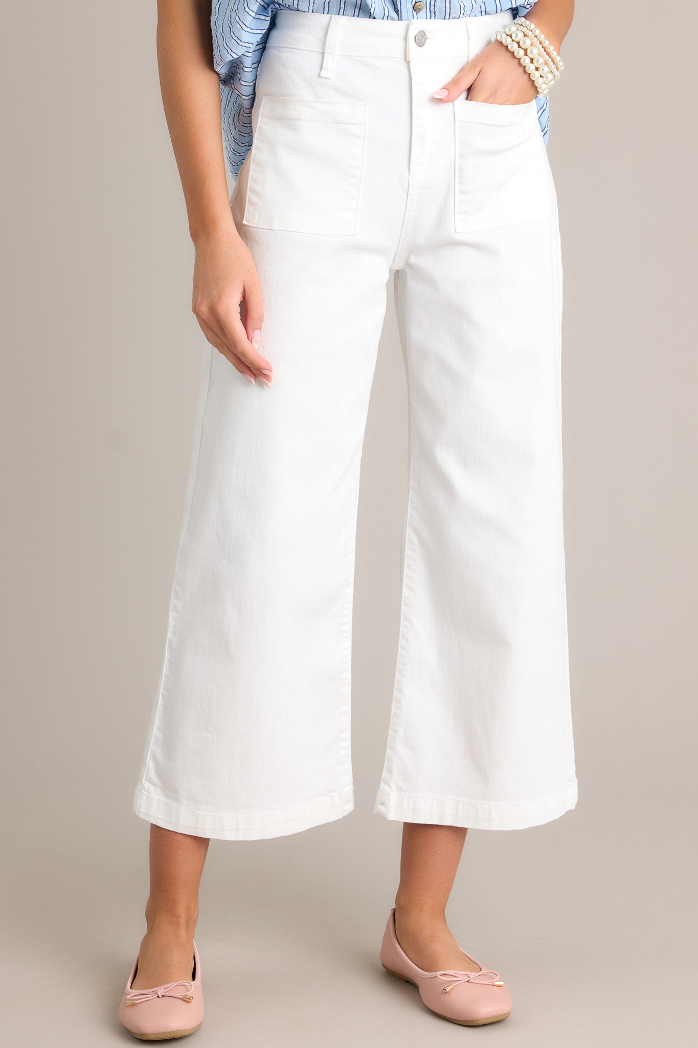 White Cropped Flare Jeans - All Denim | Red Dress