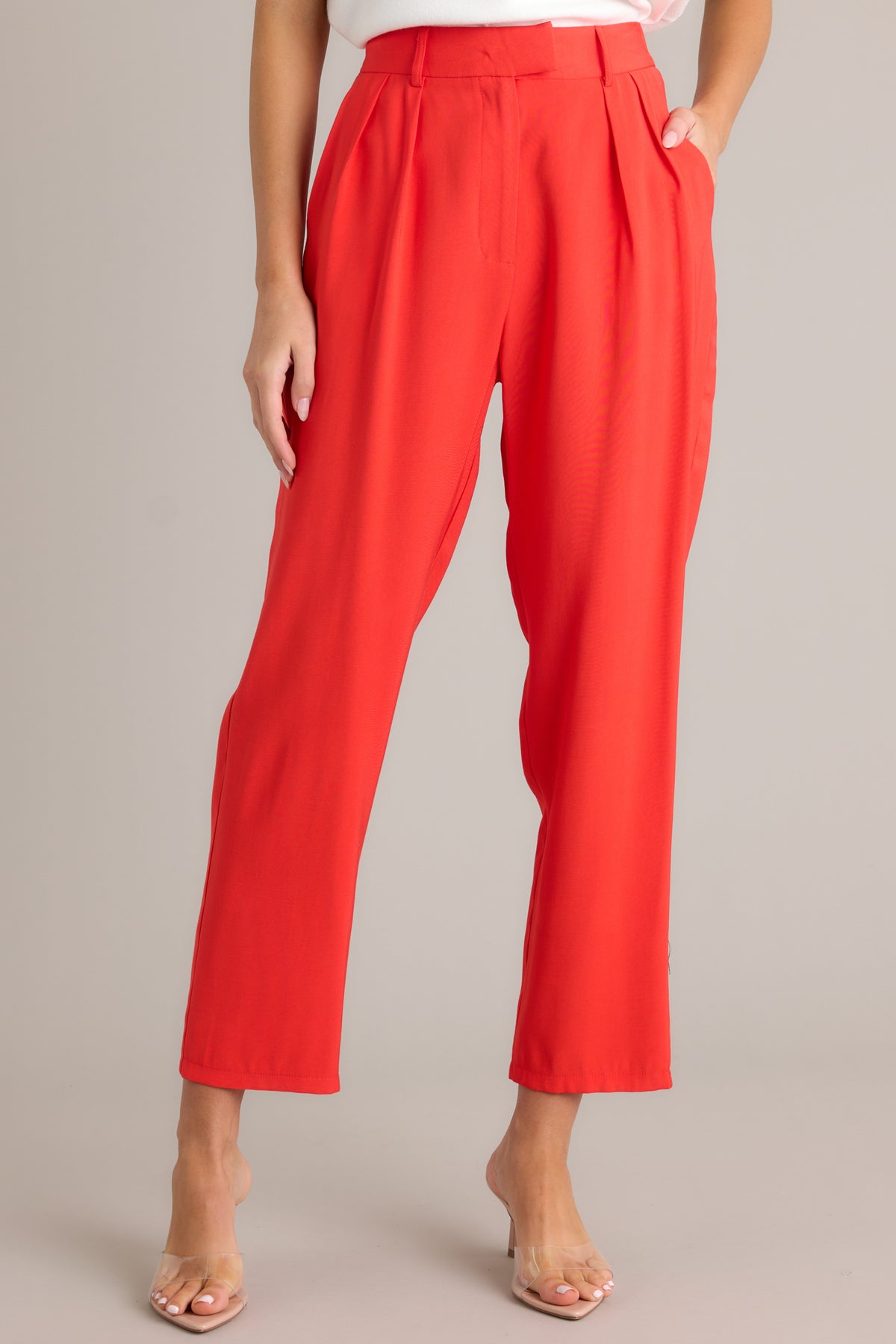 Office Appropriate Tomato Red Pants - All Pants | Red Dress