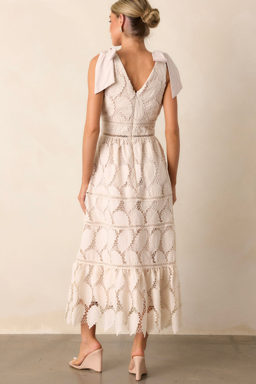 Light Beige Lace Maxi Dress - All Dresses | Red Dress
