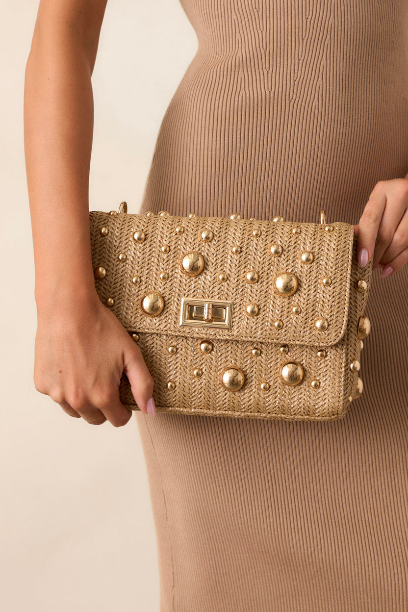 Khaki Rattan Handbag - All Accessories | Red Dress