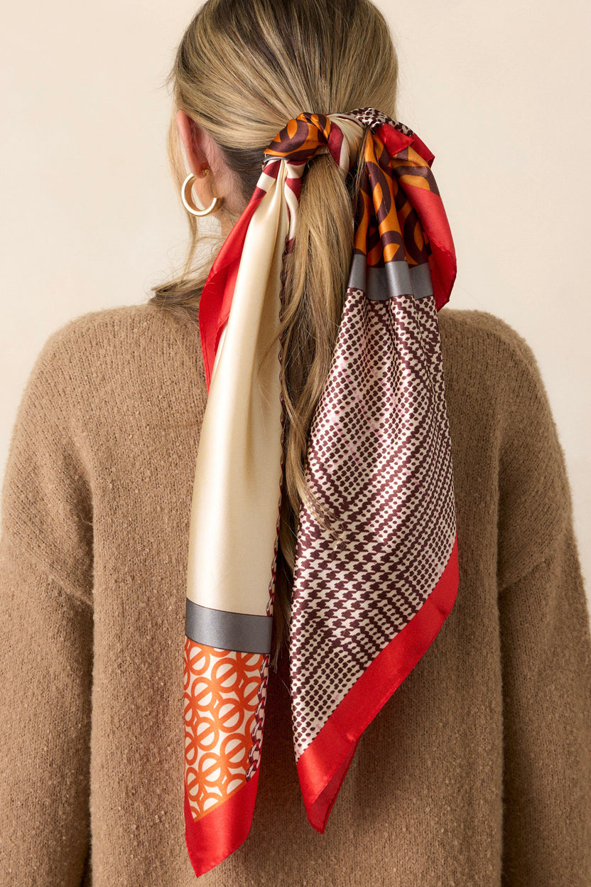 Red Checkered Silky Scarf - All Accessories | Red Dress