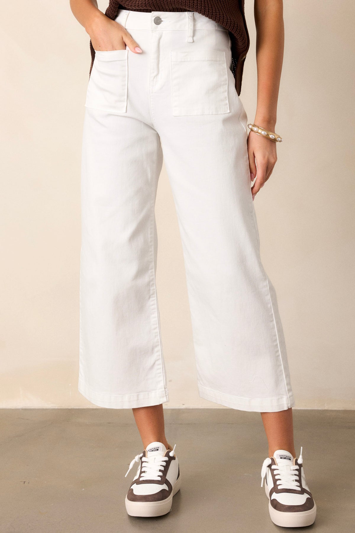 White Cropped Flare Jeans - All Denim | Red Dress