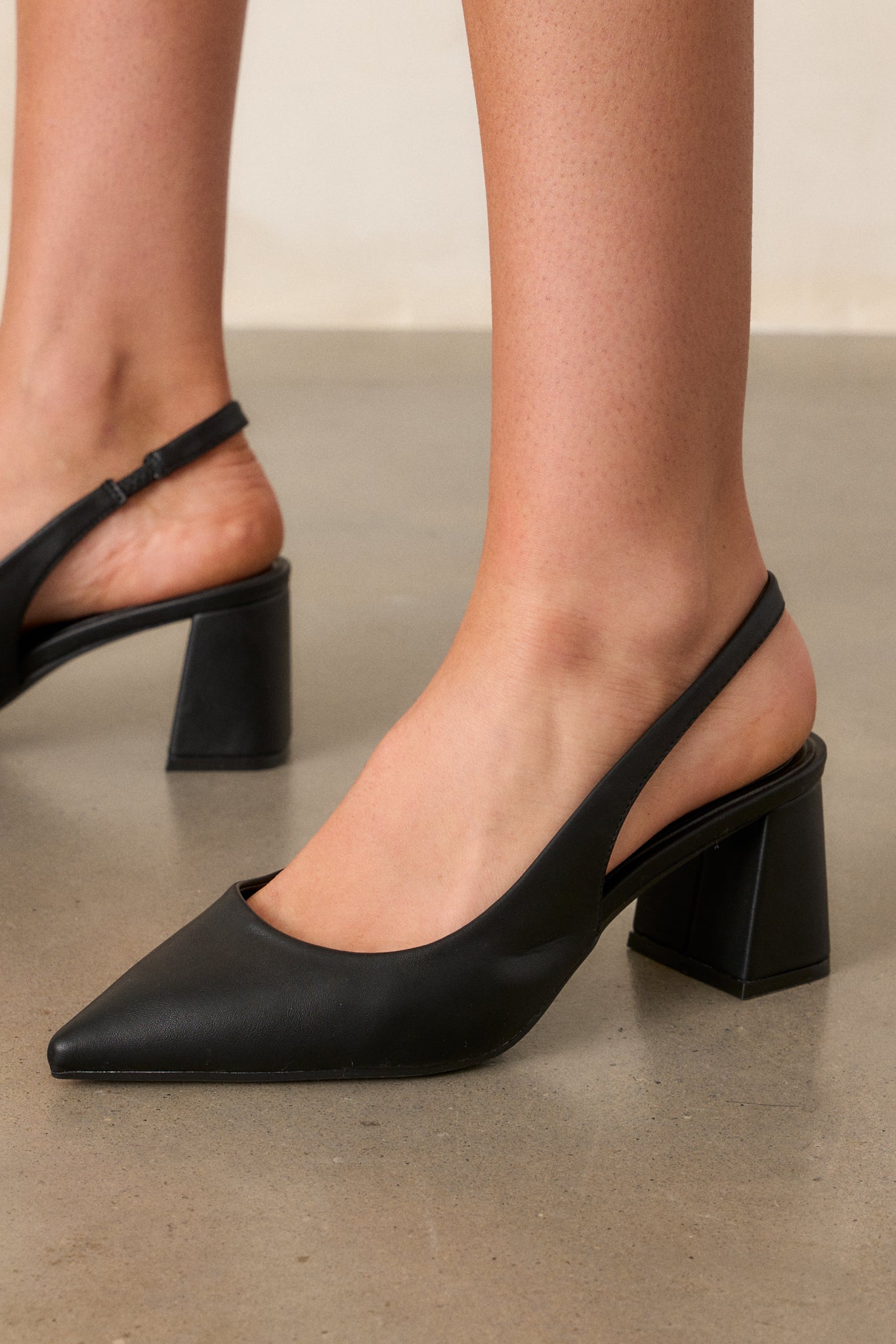 Black Pointed-Toe Slingback Heels - All Heels | Red Dress