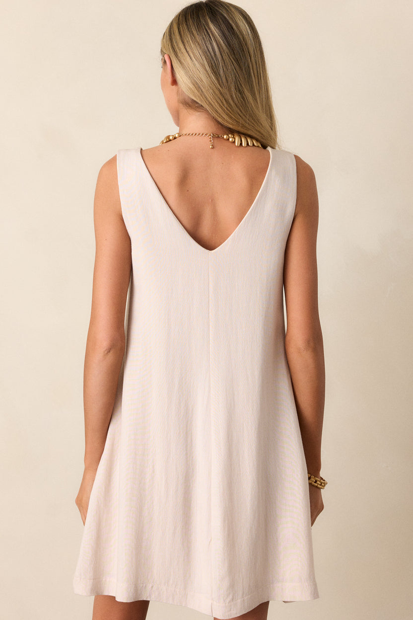 Ivory Sleeveless Mini Shift Dress - Casual Dresses | Red Dress