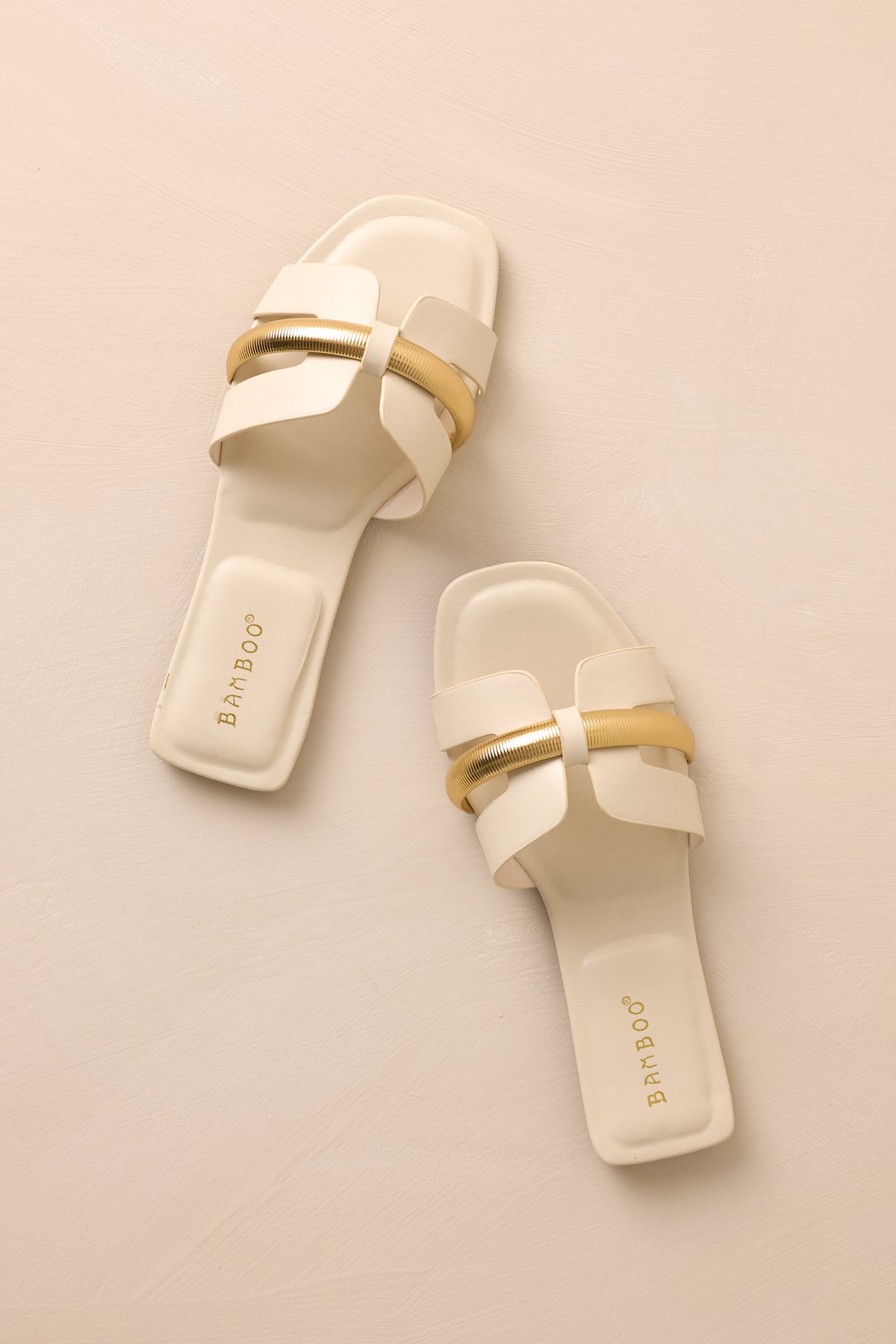 Ivory Slip On Sandals - All Sandals | Red Dress