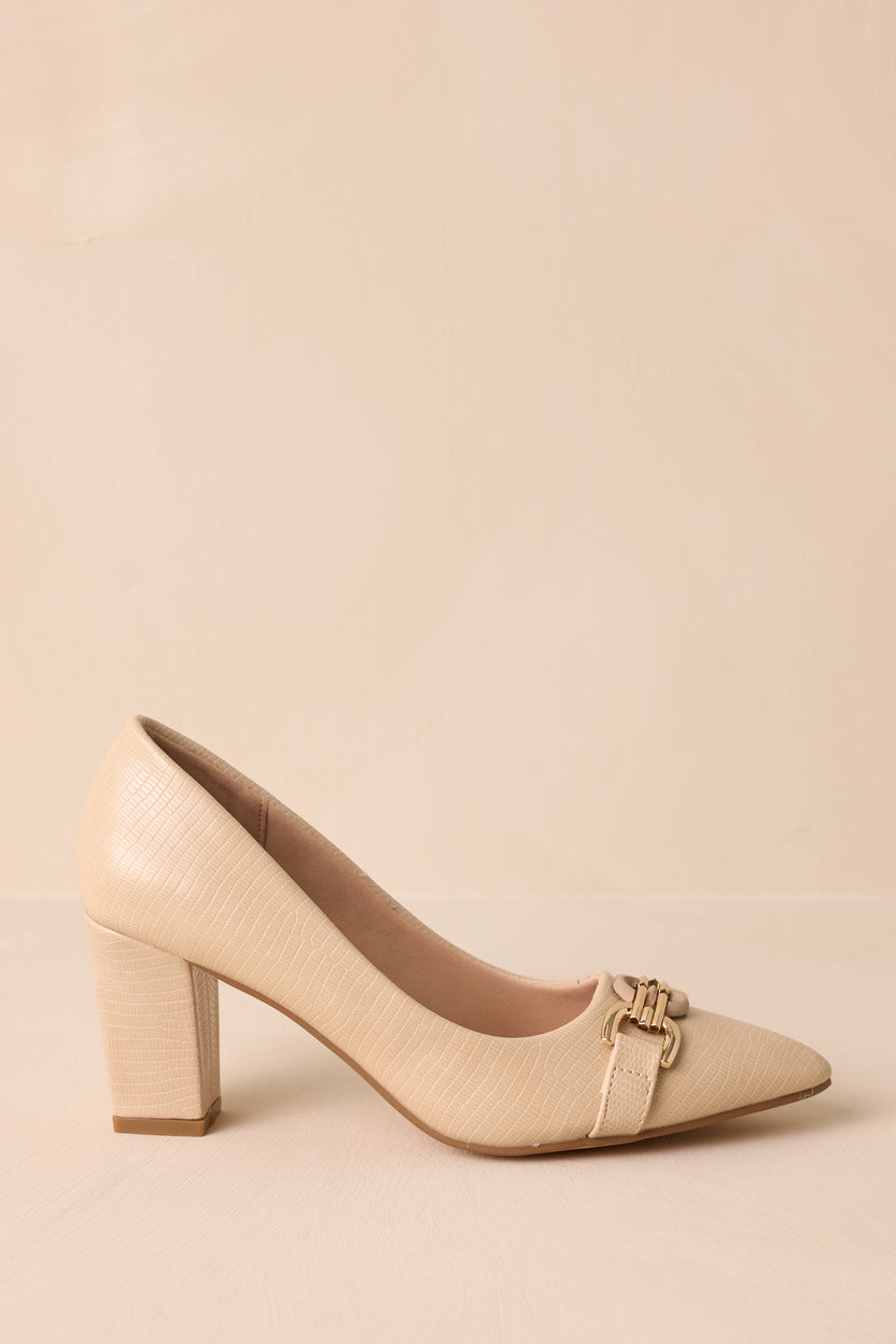 Beige Block Heel - All Heels | Red Dress