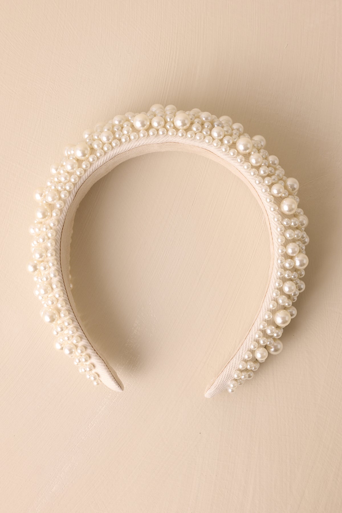 Thick White Pearl Headband - All Accessories | Red Dress