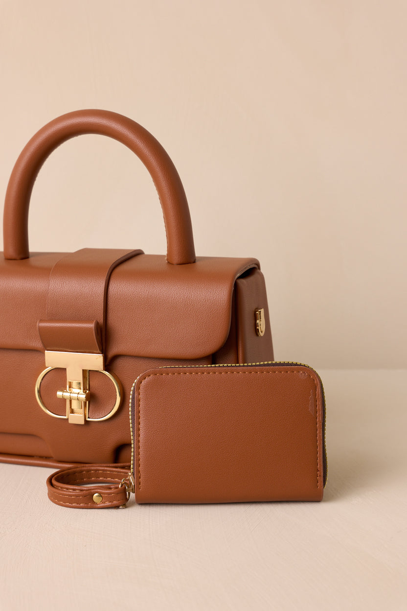 Brown Handbag - All Accessories | Red Dress