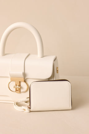 White Convertible Top Handle Bag - All Accessories | Red Dress