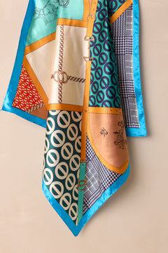 Teal Blue Checkered Scarf - All Accessories | Red Dress
