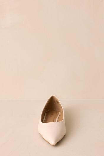 Ivory Pointed-Toe Ballet Flats - All Flats | Red Dress