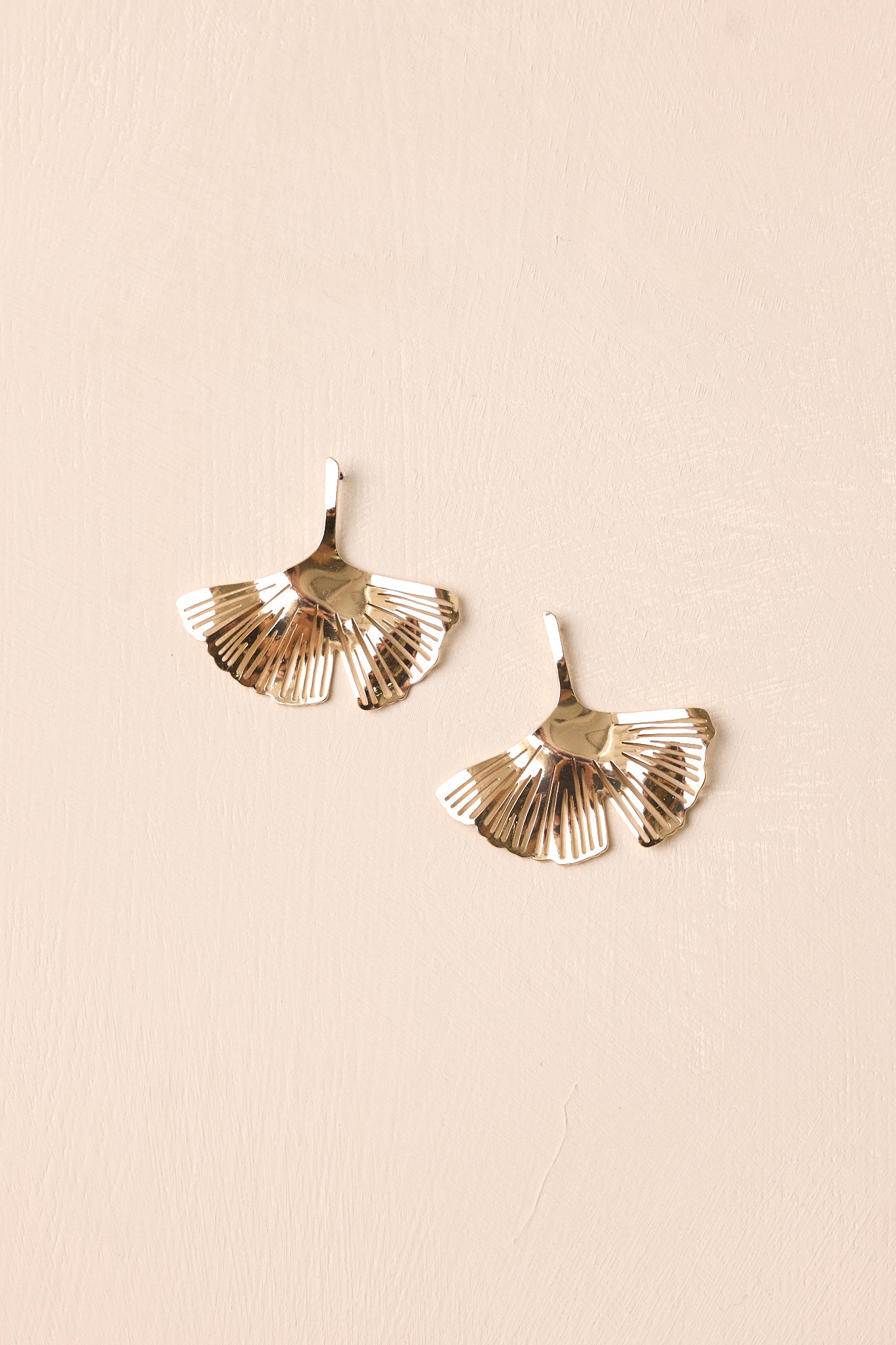 Gold Ginkgo Leaf Earrings - All Jewelry | Red Dress