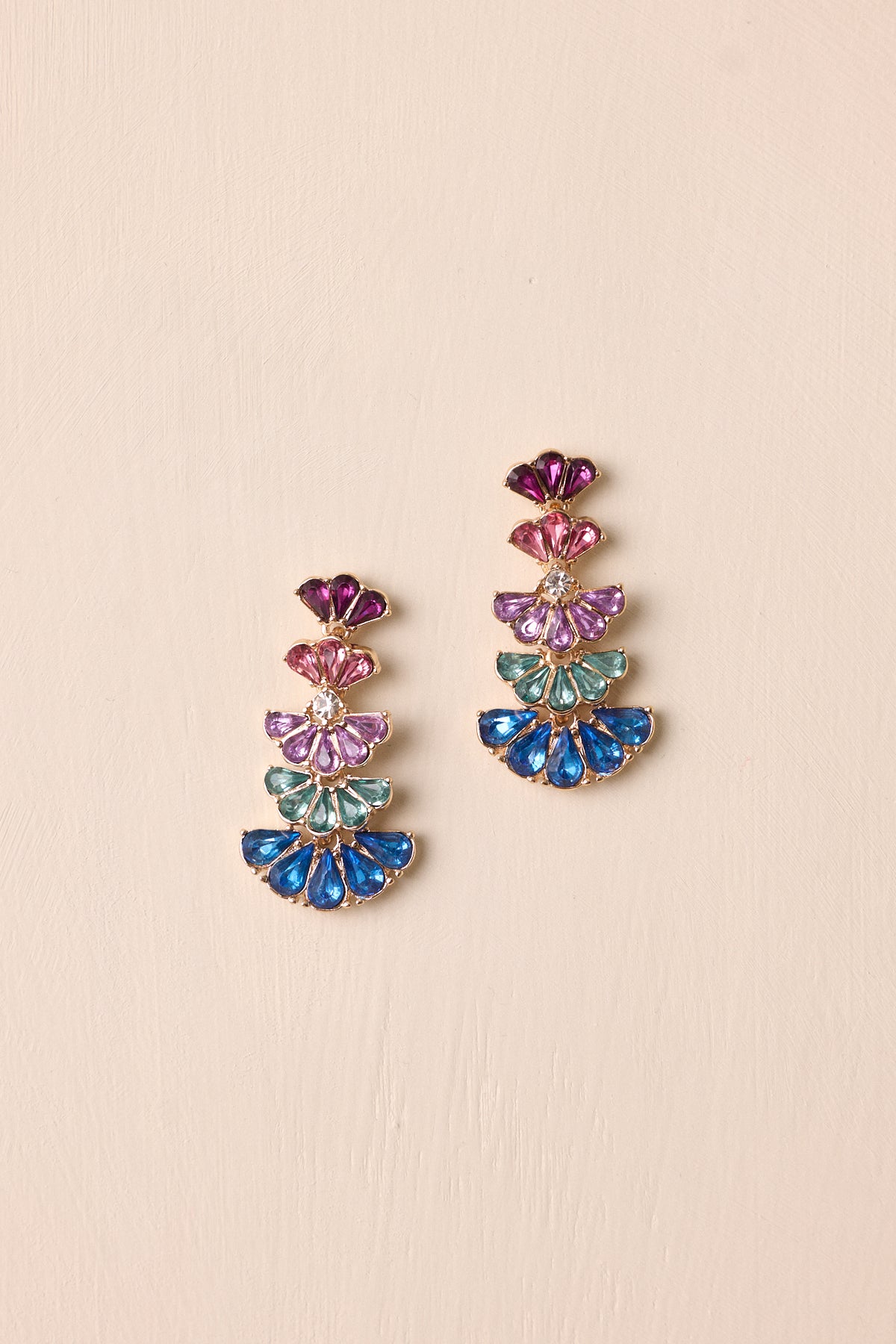 Gold & Multi Drop Earrings - All Earrings | Red Dress