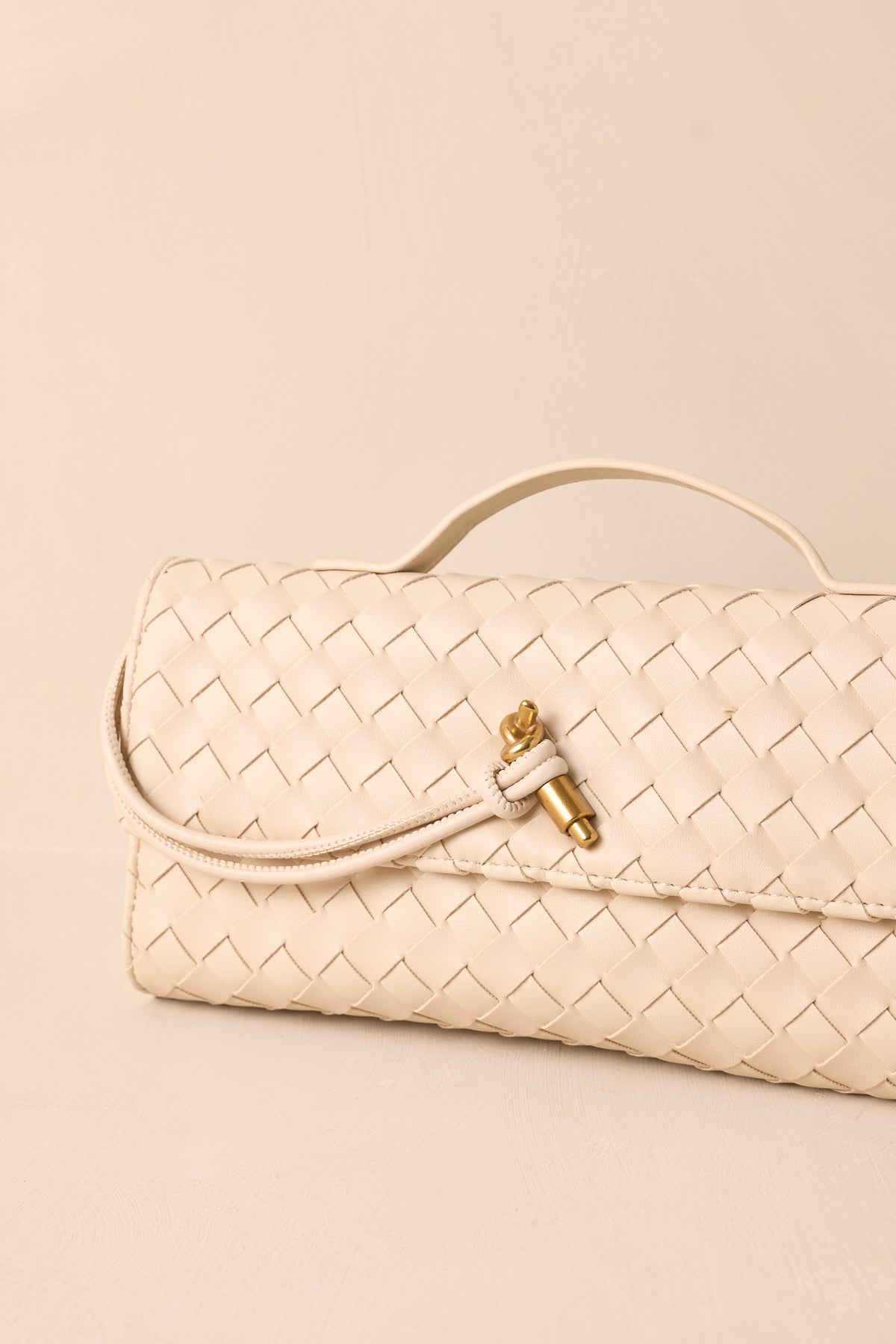 Ivory Woven Handbag - All Accessories | Red Dress