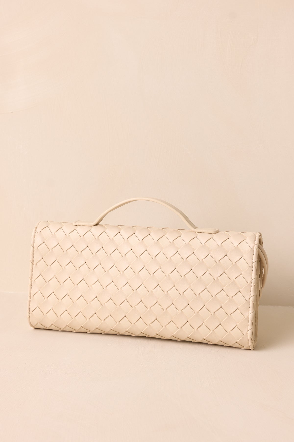 Ivory Woven Handbag - All Accessories | Red Dress