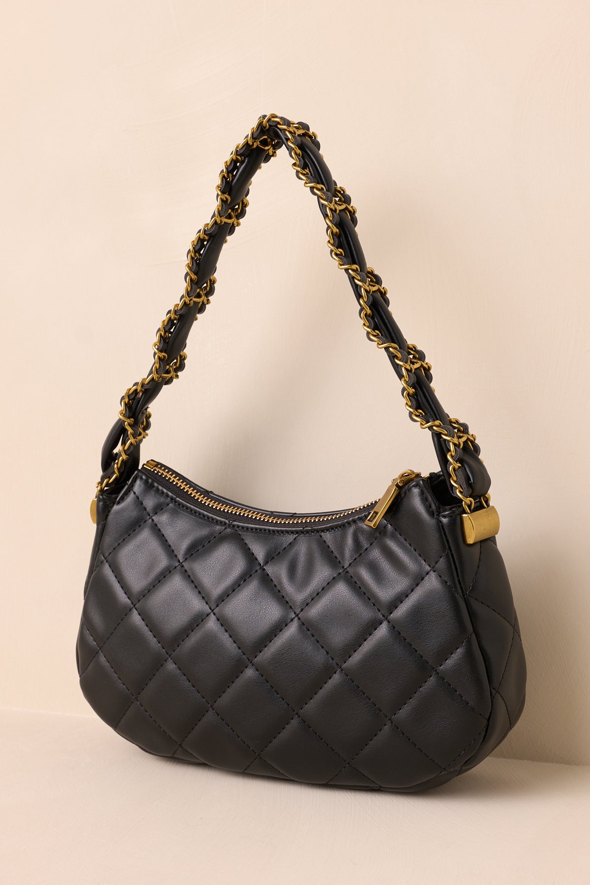 Black Quilted Handbag - All Accessories | Red Dress