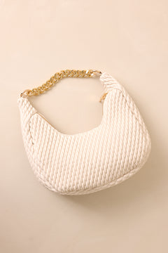 Ivory Faux Leather Handbag - All Accessories | Red Dress