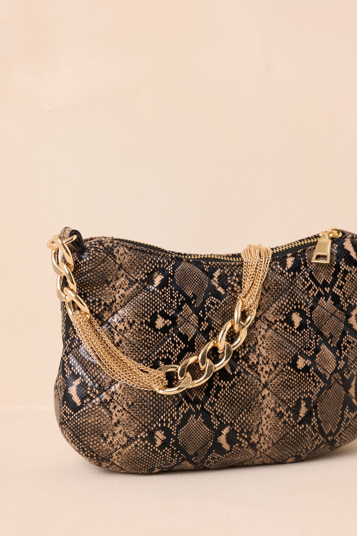 Snakeskin Quilted Handbag - All Accessories | Red Dress