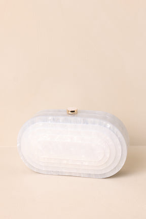 Ivory Pearlescent Textured Clutch - All Accessories | Red Dress