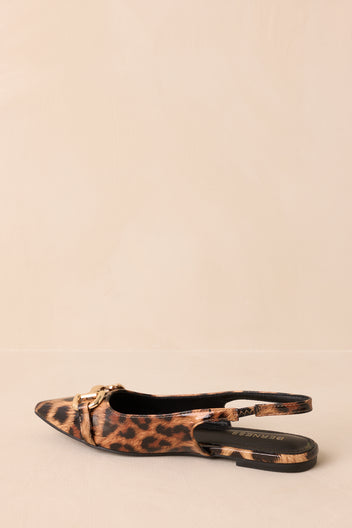 Leopard Print Patent Pointed Toe Slingbacks - All Shoes | Red Dress