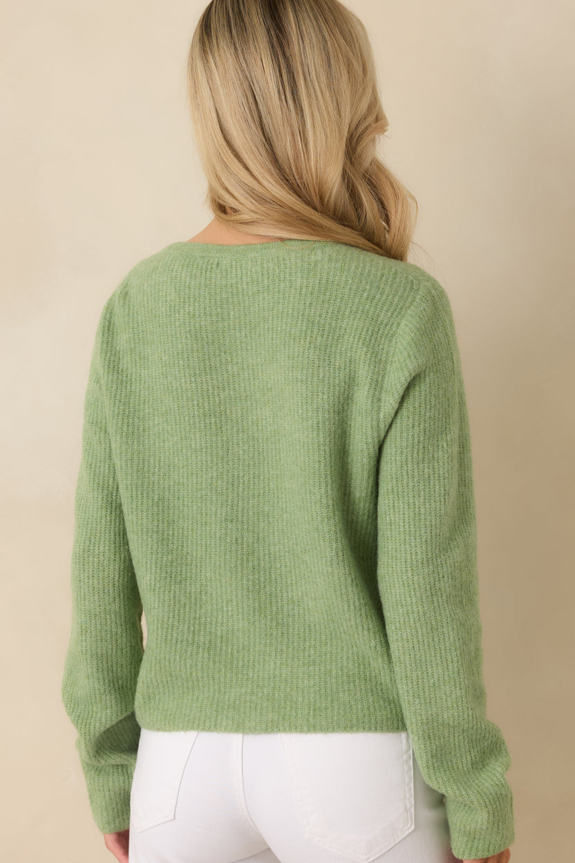 Z Supply Appletini Green Medina Rib Cardi | Red Dress