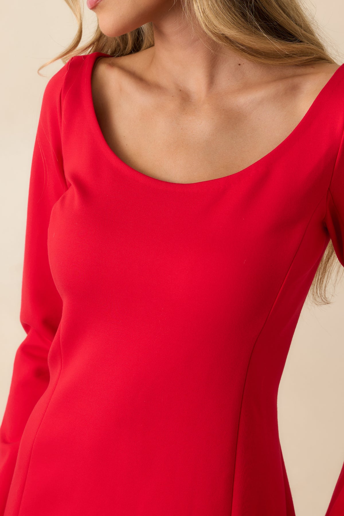 SPANX® Red Ponte Long Sleeve Mini Dress | Red Dress
