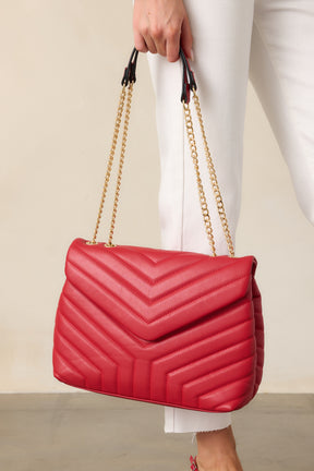 Red Quilted Handbag - All Accessories | Red Dress