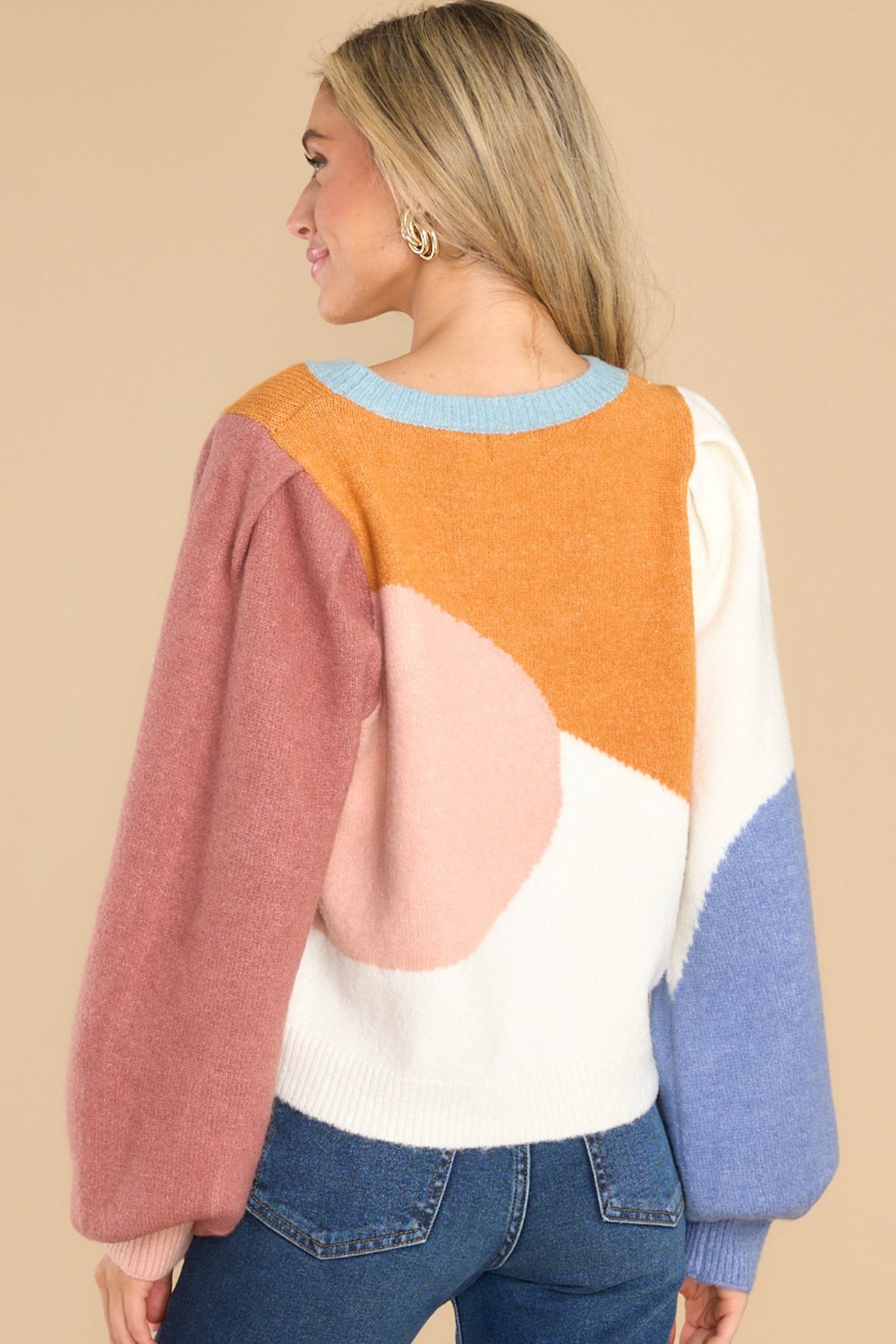 Comfy Ivory Multi Sweater - Sweaters | Red Dress