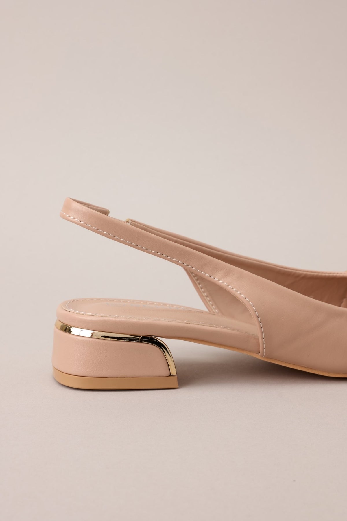 Beige Sling Back Block Heels - All Shoes | Red Dress
