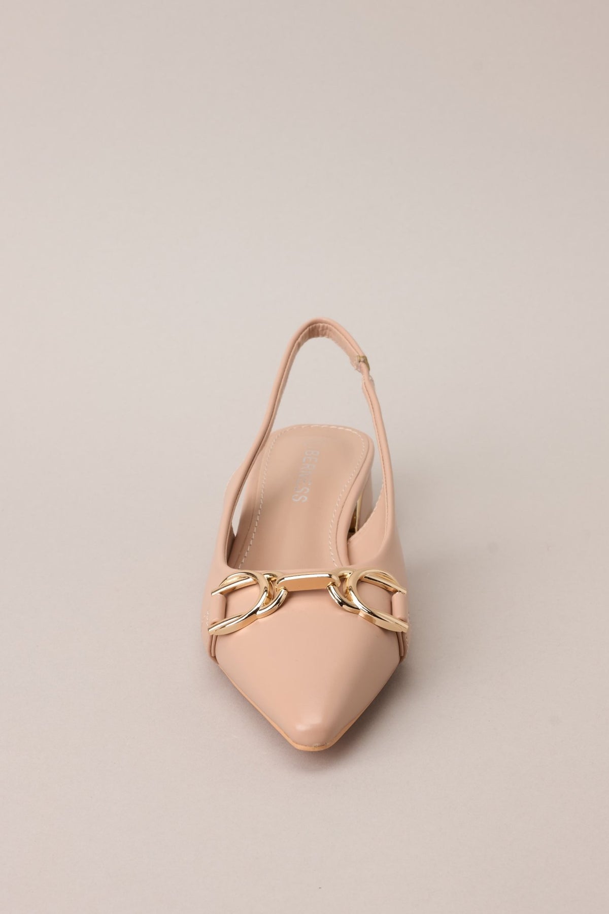 Beige Sling Back Block Heels - All Shoes | Red Dress