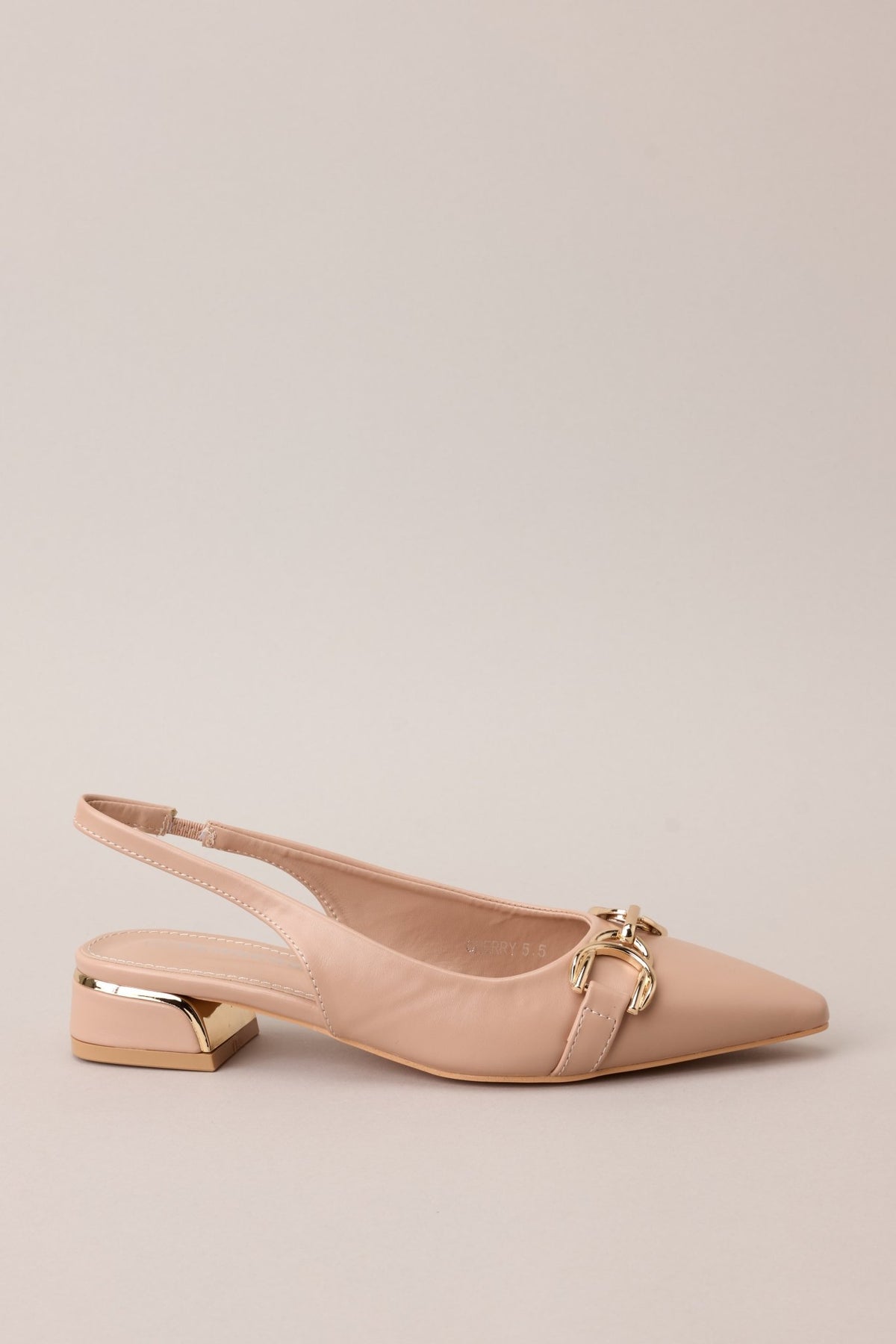 Beige Sling Back Block Heels - All Shoes | Red Dress
