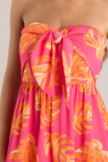 Pink & Orange Tropical Print Jumpsuit - All Playsuits | Red Dress