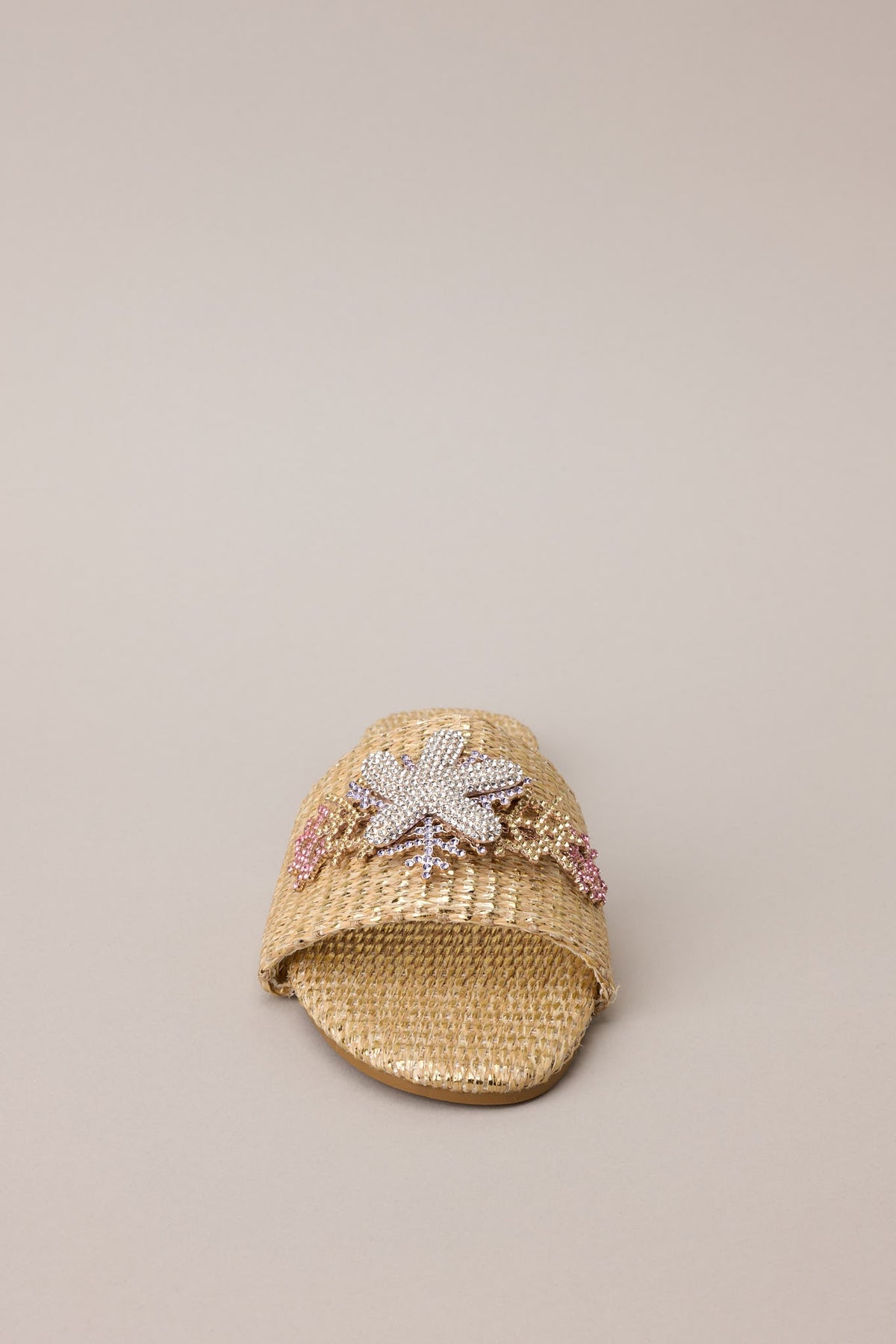 Gold & Multicolor Rhinestone Sandals - All Sandals | Red Dress