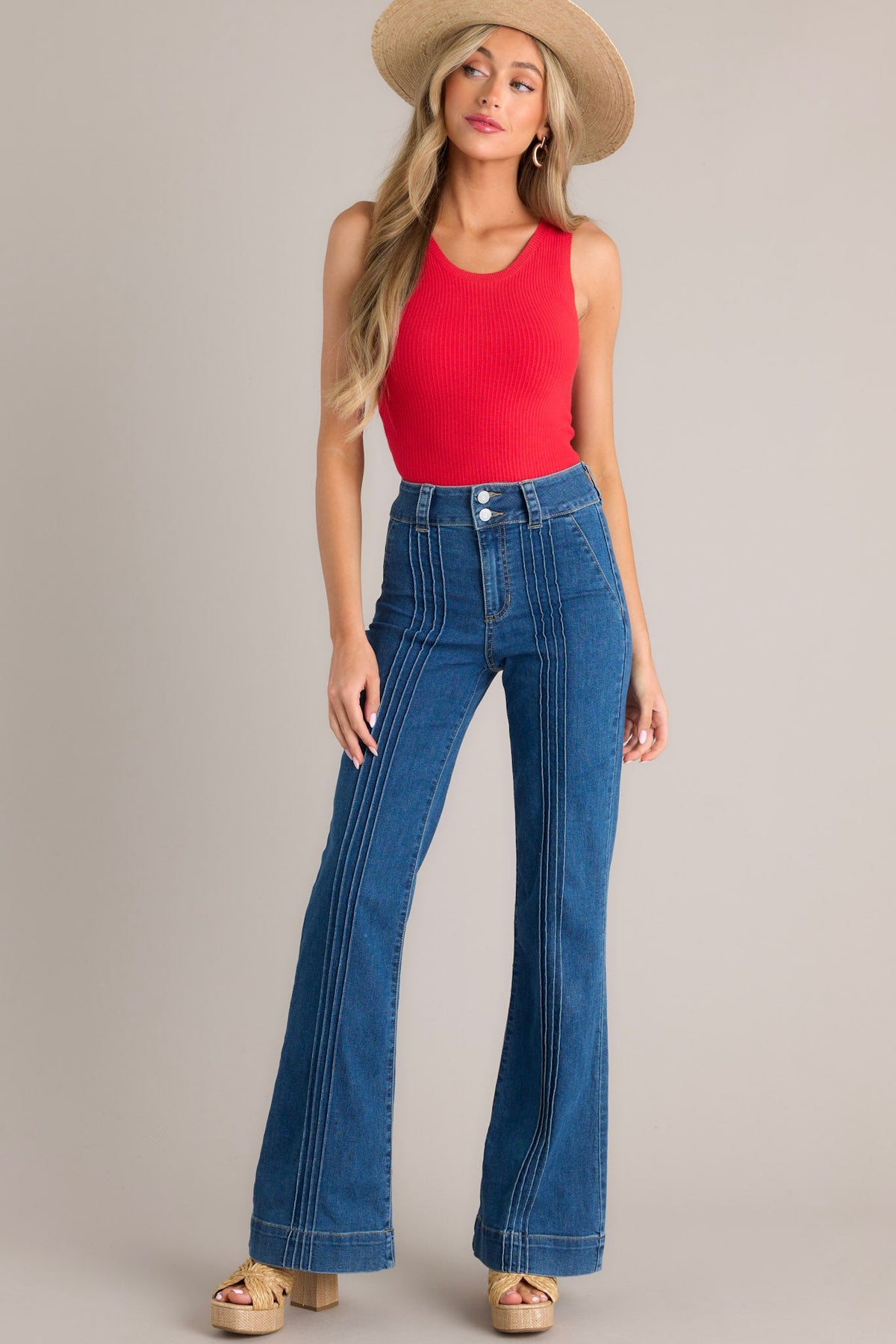 Sleeveless Red Bodysuit - All Tops | Red Dress