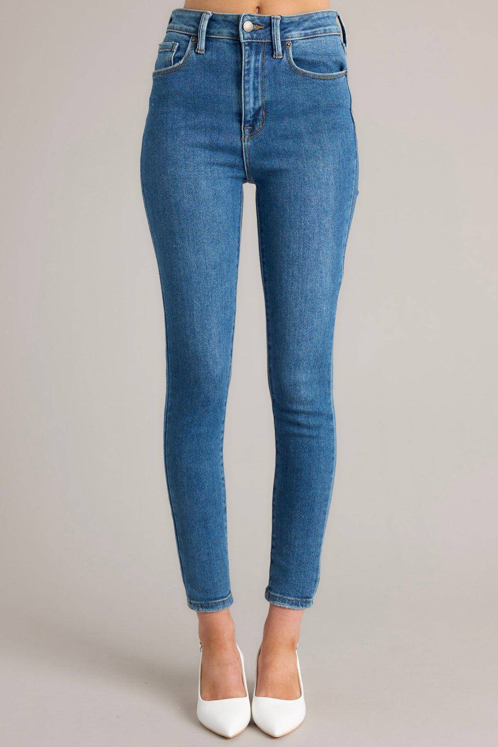 Essential Medium Wash Clean Skinny Jeans - Basics | Red Dress