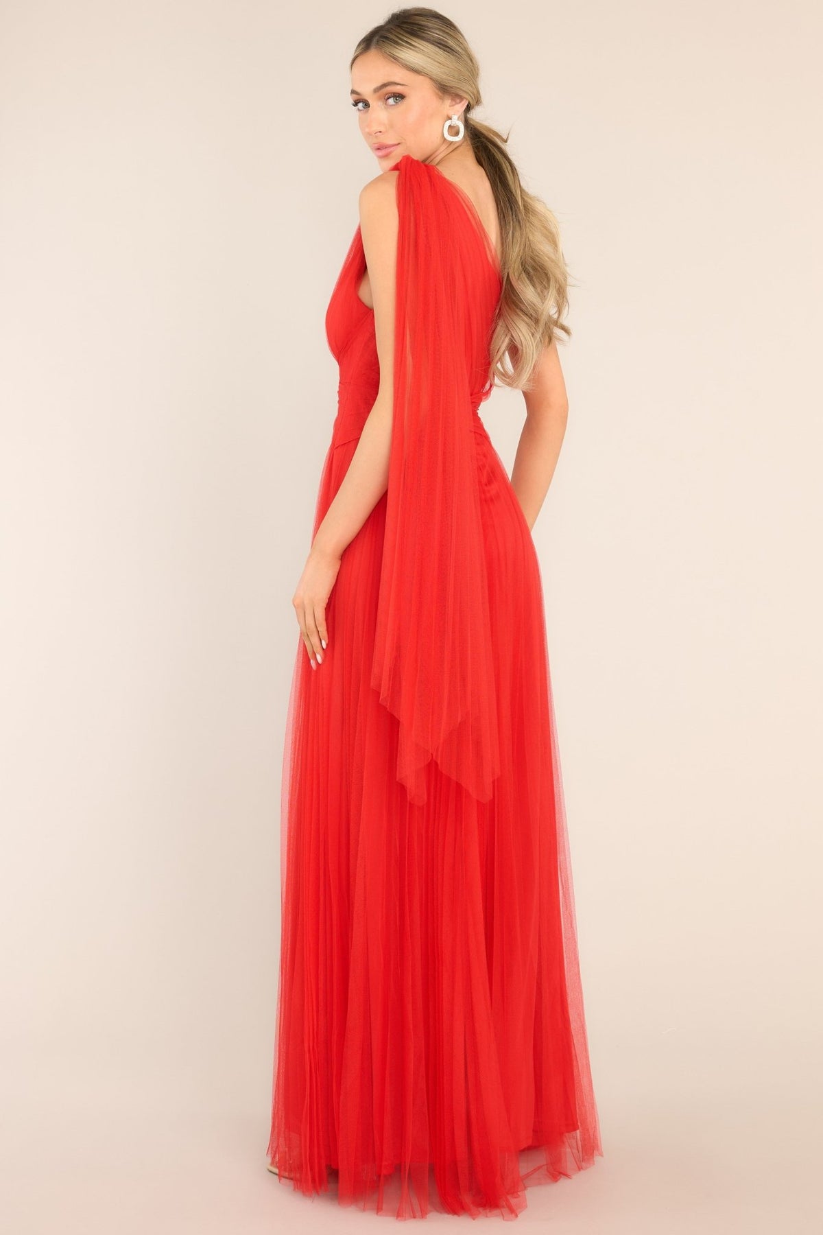 One Shoulder Red Formal Dress - All Dresses | Red Dress