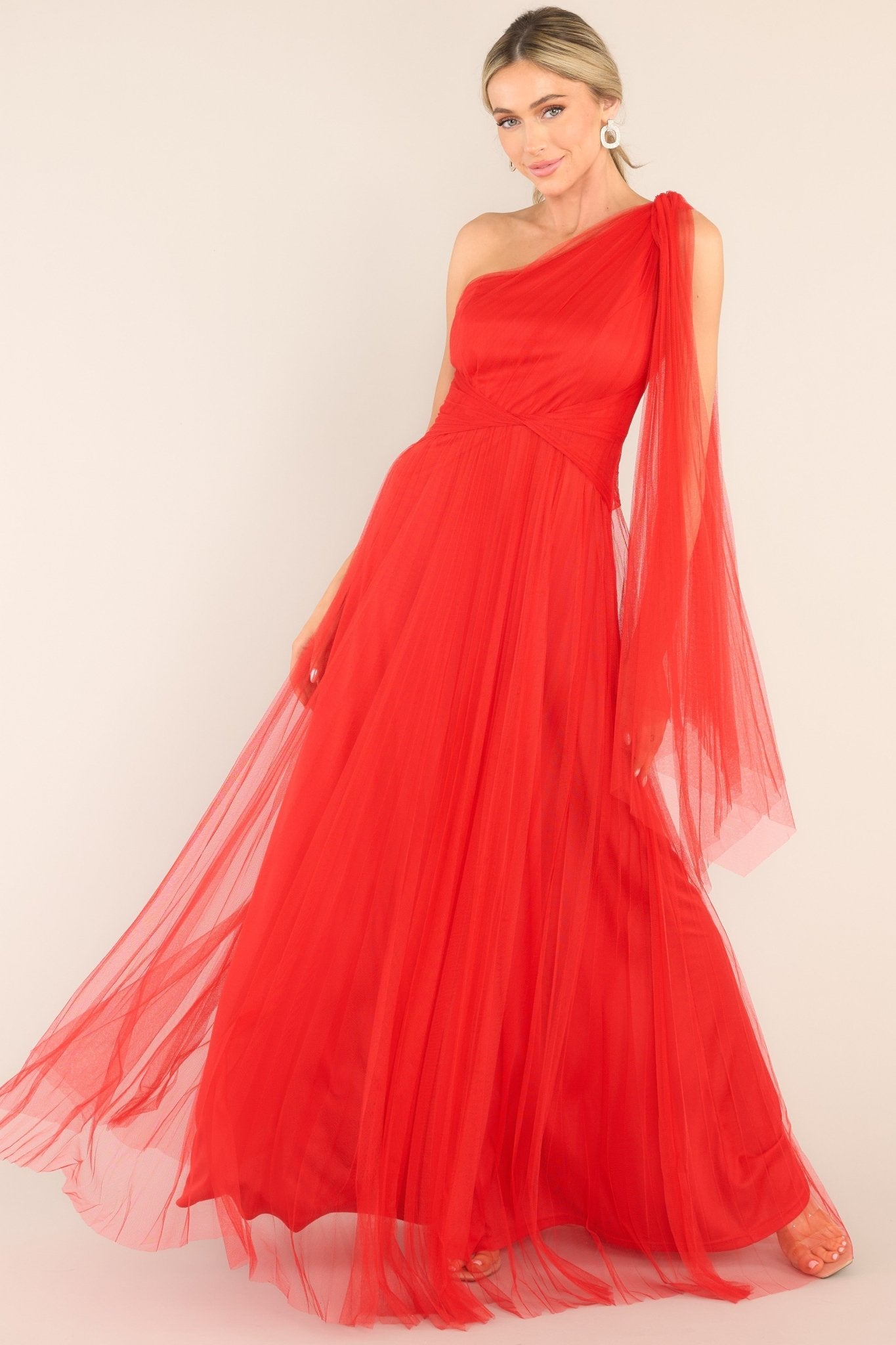 One Shoulder Red Formal Dress - All Dresses | Red Dress