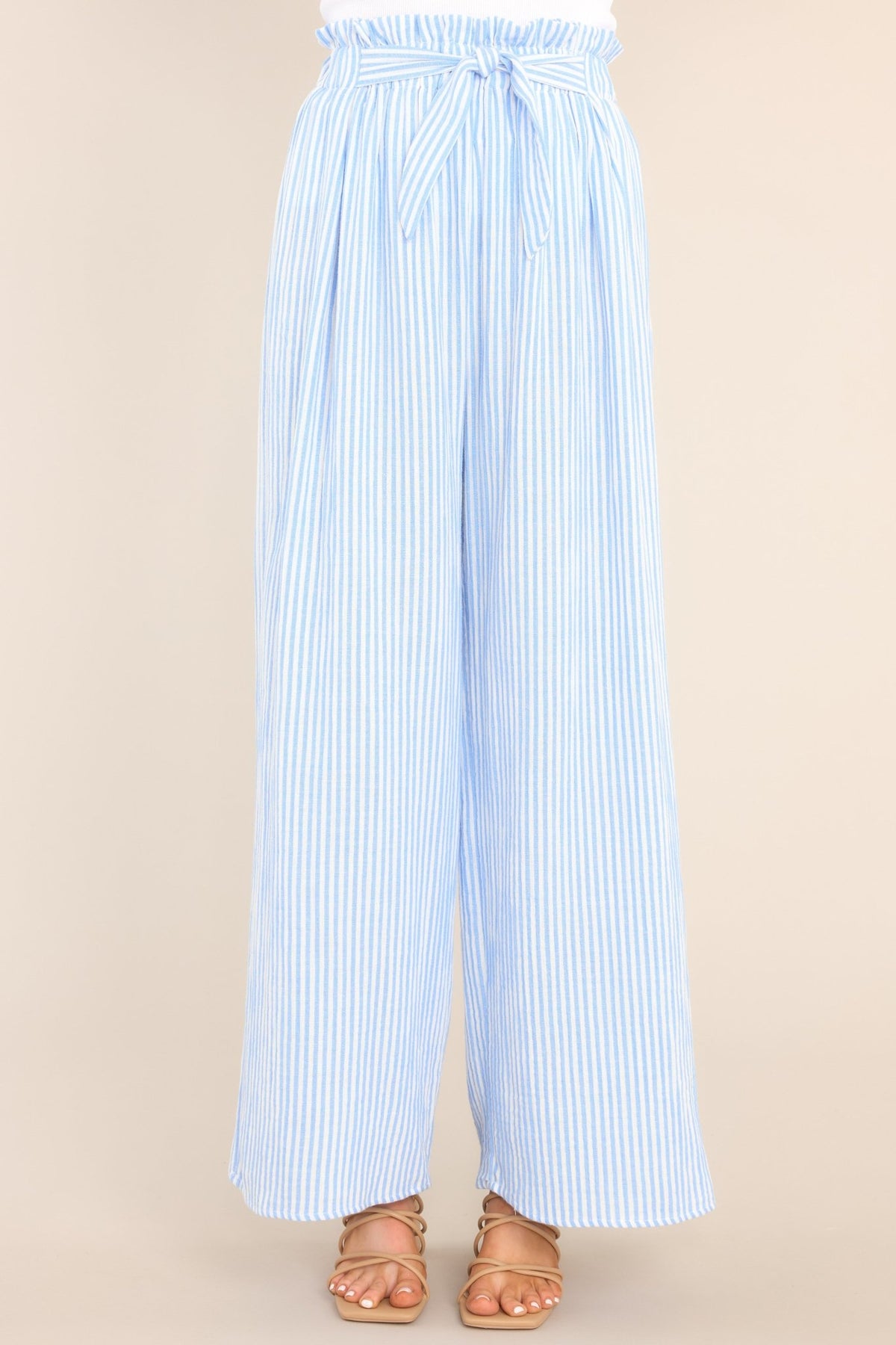 Lightweight Blue & White Striped Pants - All Pants | Red Dress