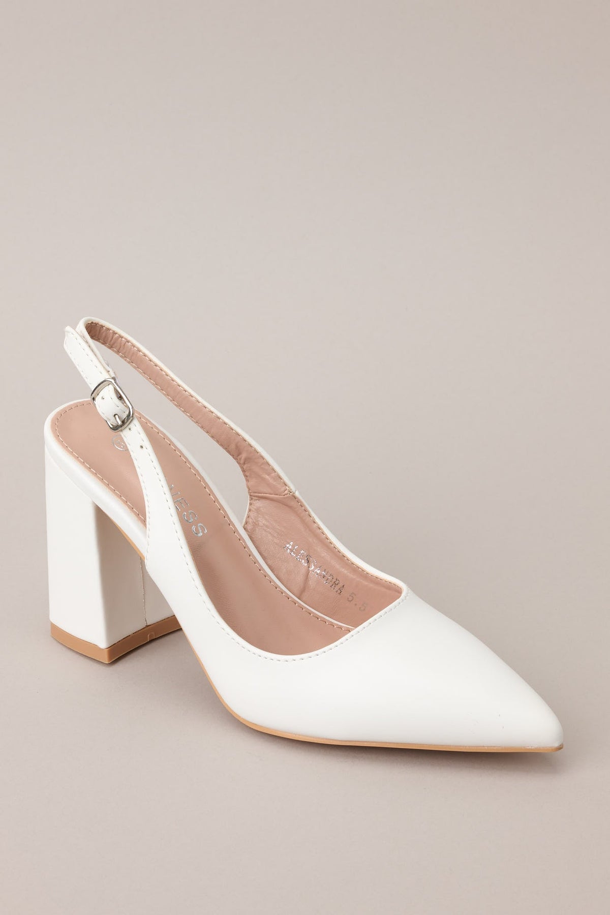 White Slingback Heels - All Shoes | Red Dress