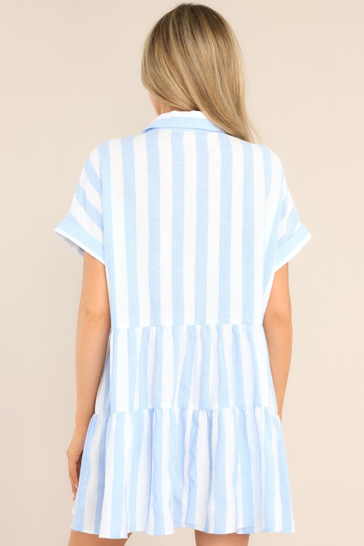 Coastal Blue & White Striped Mini Dress - All Dresses | Red Dress