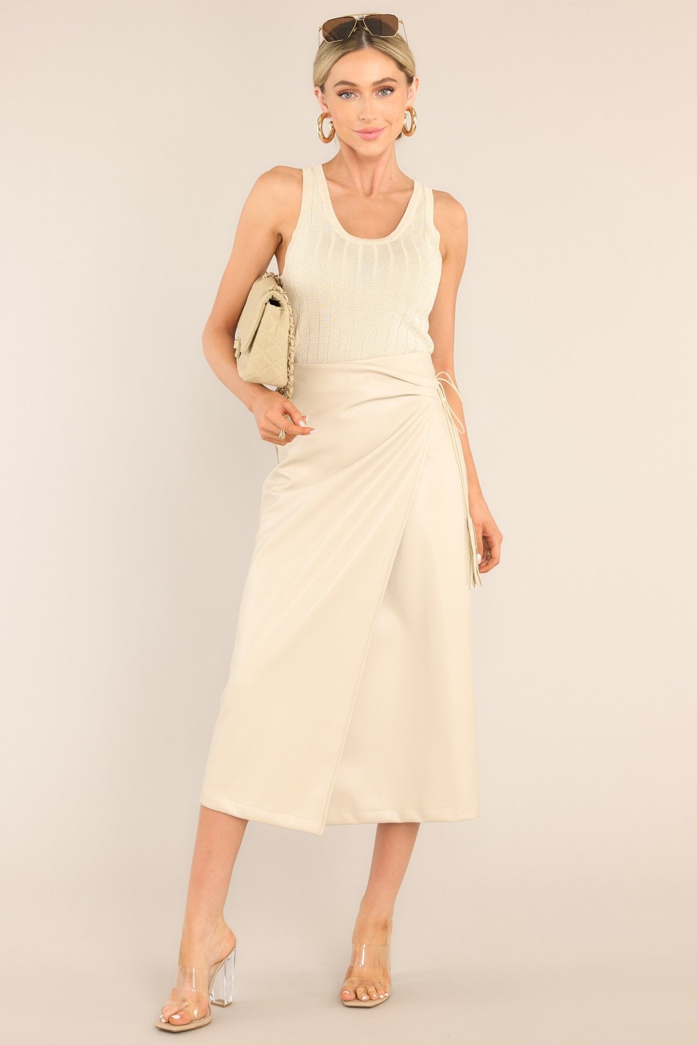 Shimmery Gold Tank Top - All Tops | Red Dress