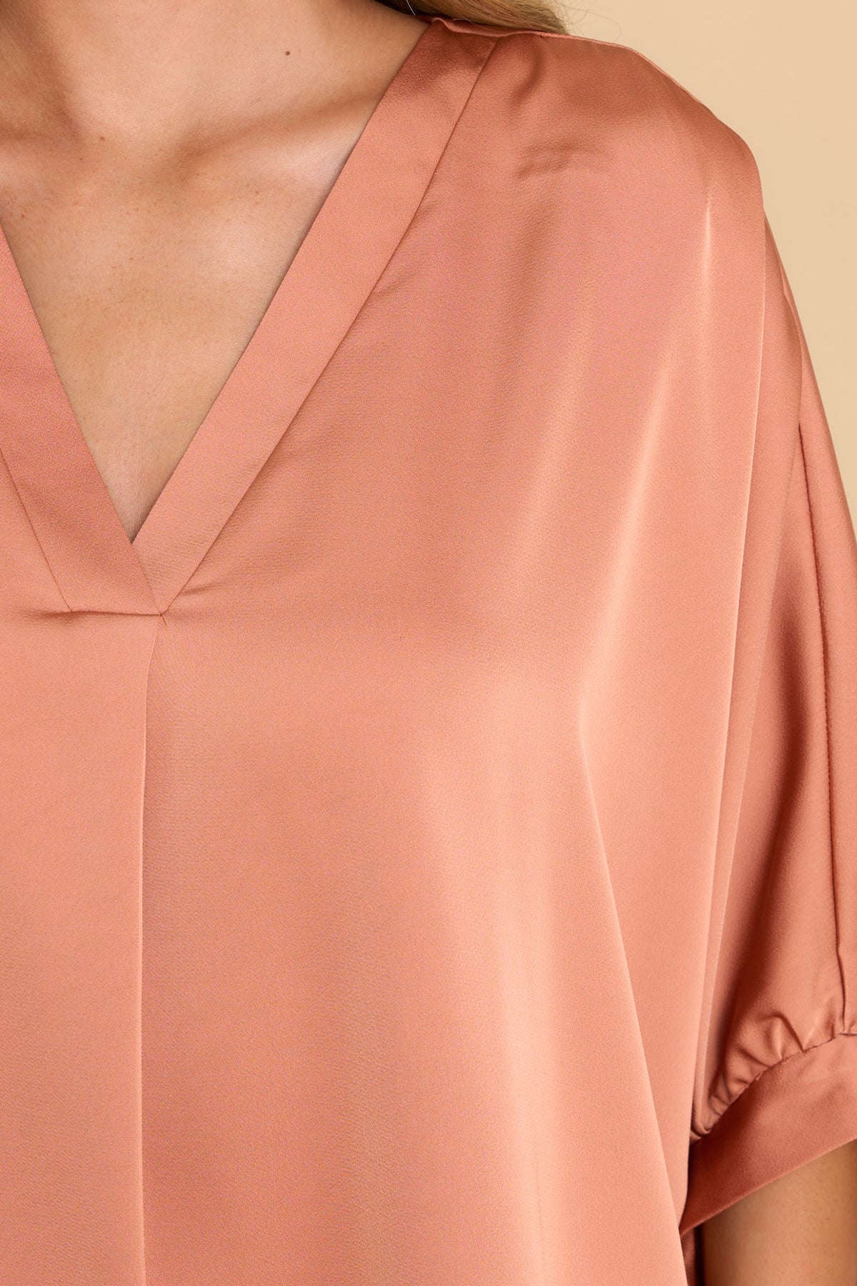 Classy Copper Blouse - Fall First Look | Red Dress