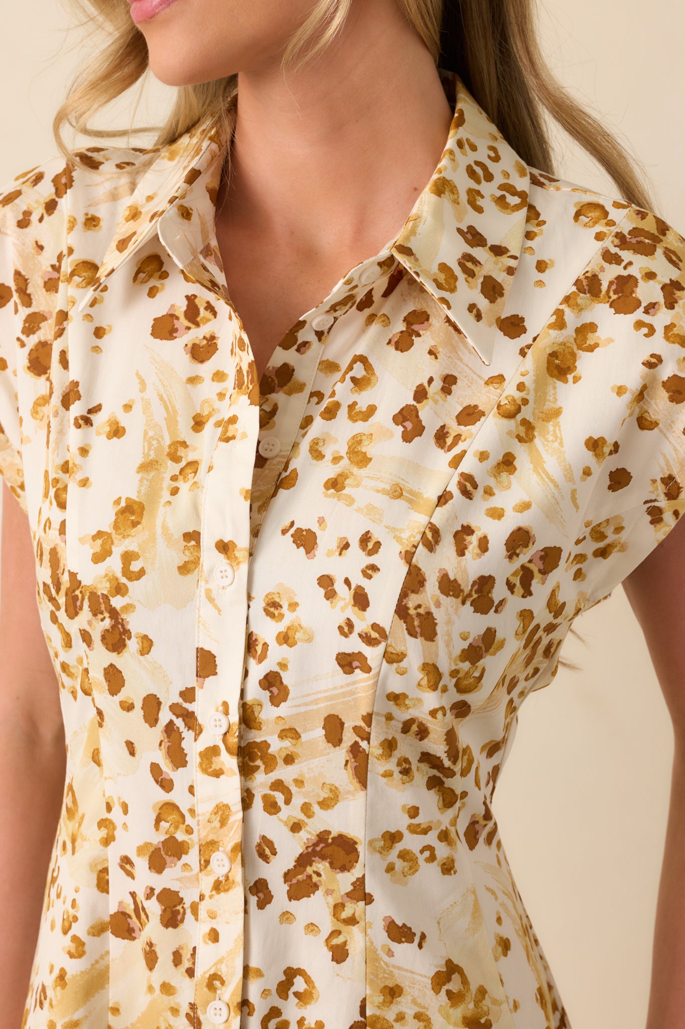 Golden Yellow Print Cotton Maxi Dress - Shirt Dresses | Red Dress