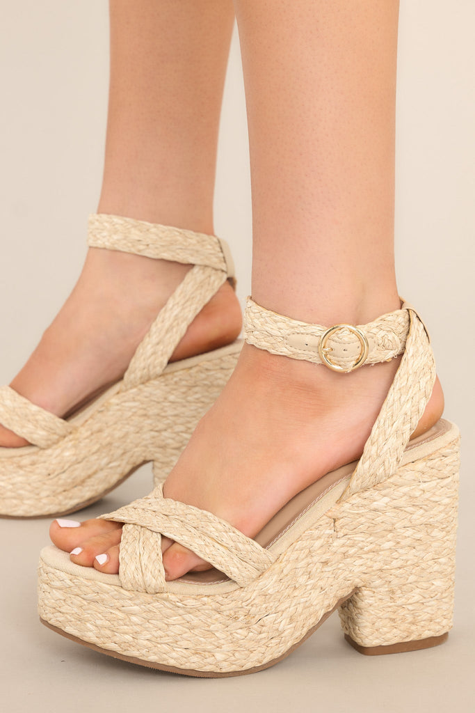 Good Sense Raffia High Heel Sandal - All Heels | Red Dress