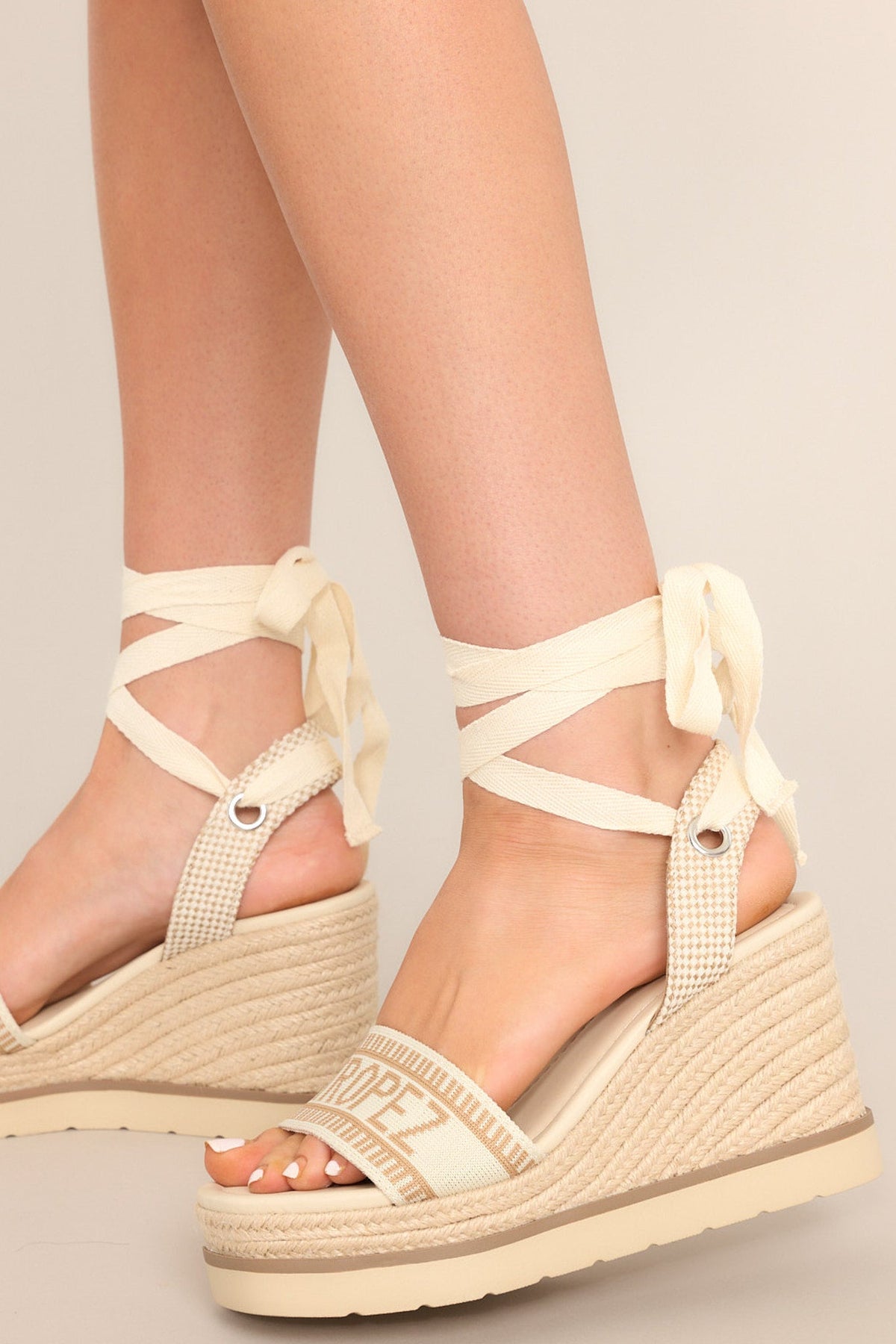 Tan Espadrille Platform Wedge Sandals - All Sandals | Red Dress